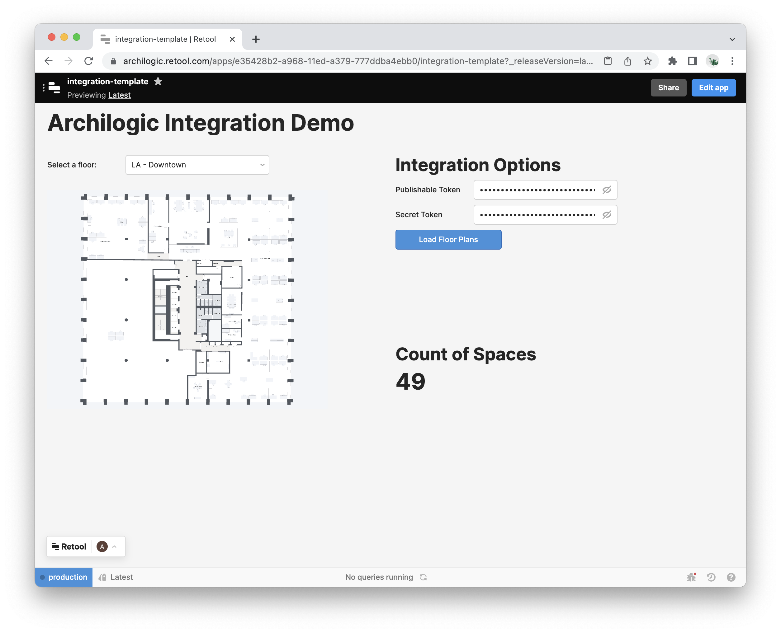 Get a list of floors from an Archilogic user’s account